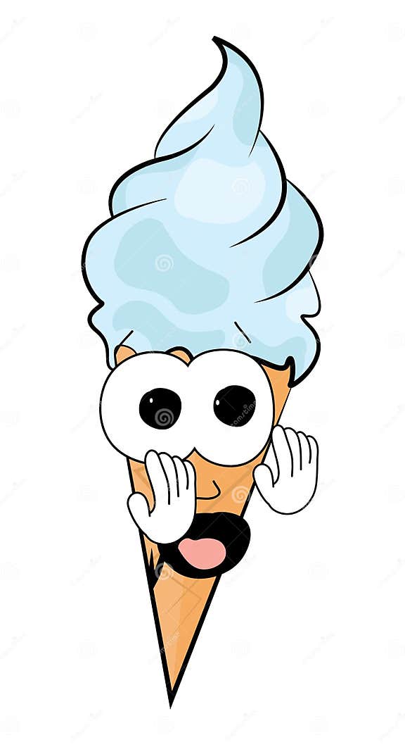 Scared ice cream cartoon stock illustration. Illustration of character ...