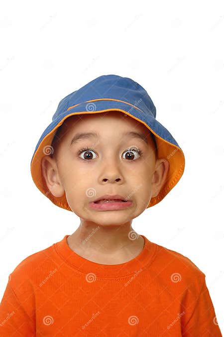 Scared kid stock photo. Image of amazement, fear, isolated - 8014292