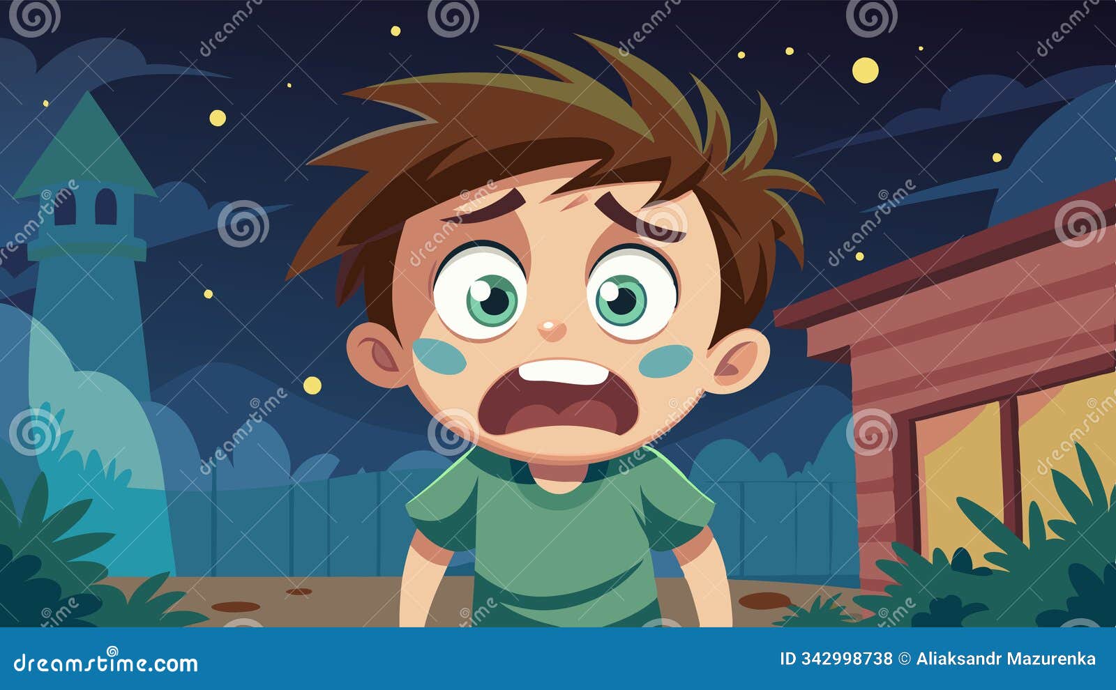 Scared Kid Boy stock illustration. Illustration of avatar - 342998738