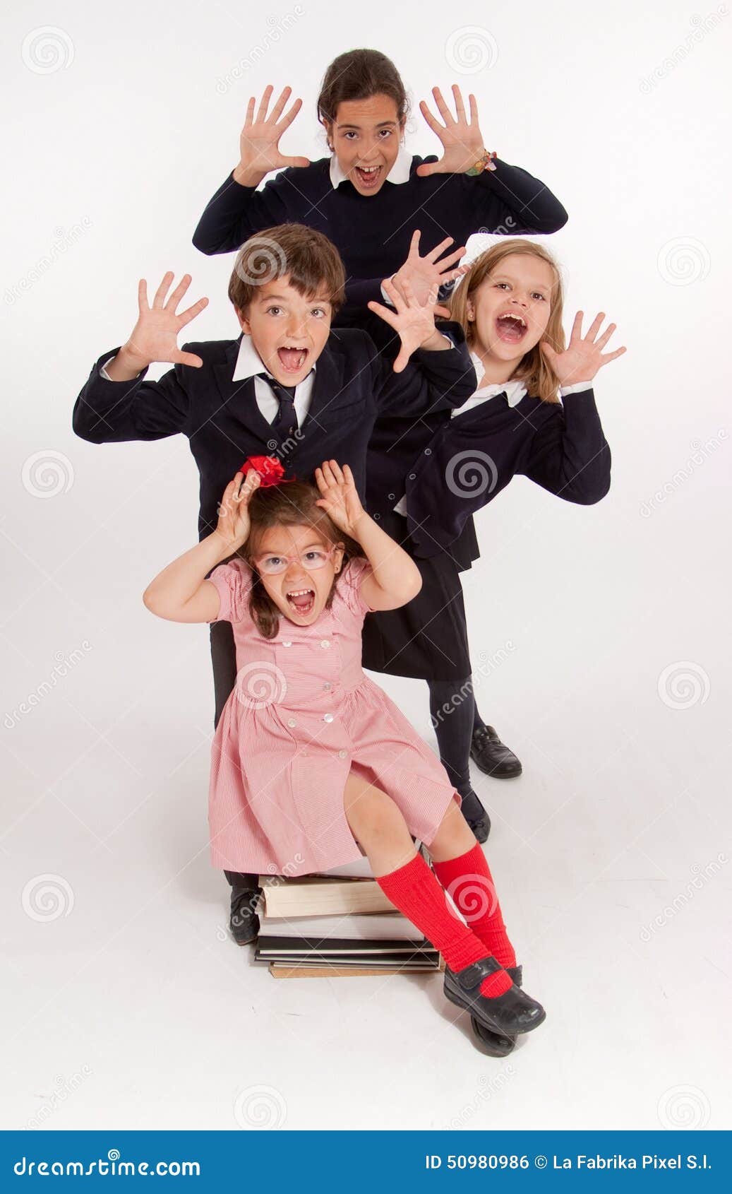 Scared kids stock photo. Image of education, spooked - 50980986