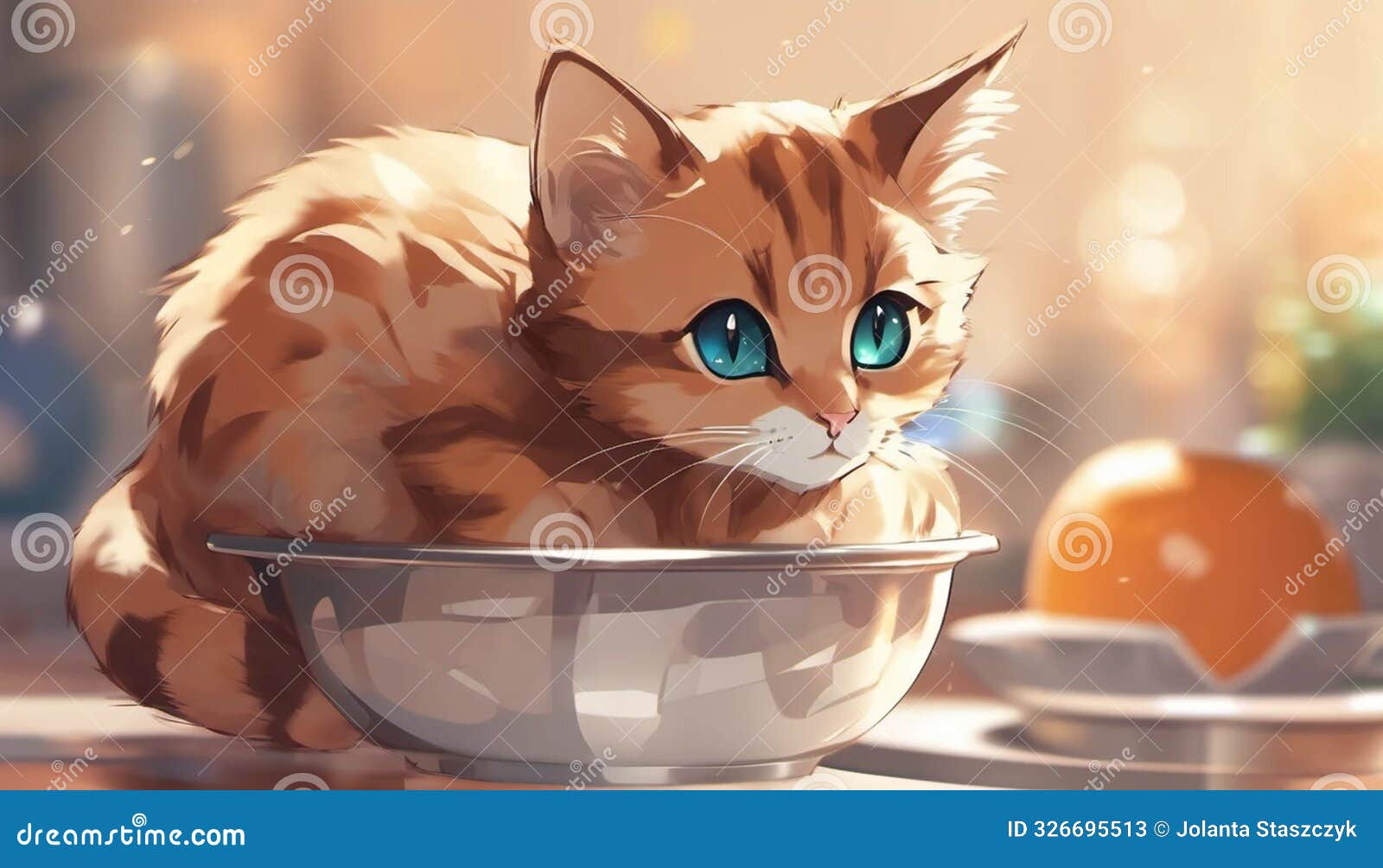 A Scared Brown Dog Looks Up Vivid Fireworks In The Night Sky ...