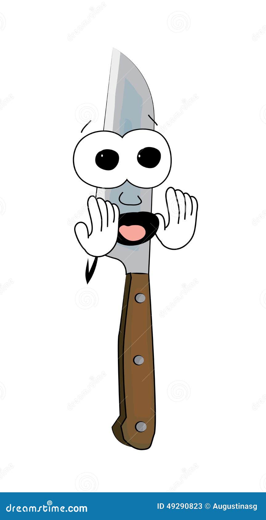 Scared knife cartoon stock illustration. Illustration of cooking - 49290823