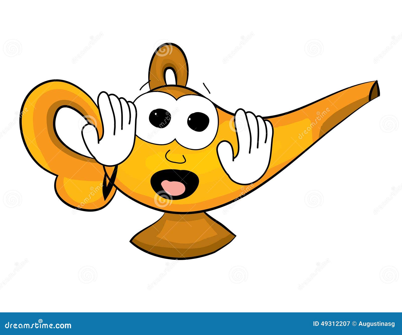 Scared lamp cartoon stock illustration. Illustration of aladin - 49312207