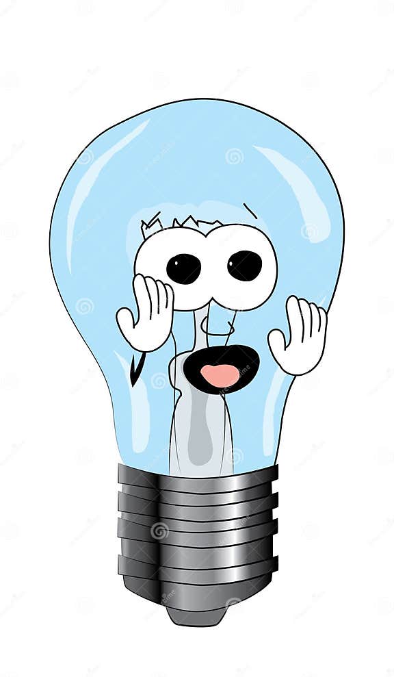 Scared light bulb cartoon stock illustration. Illustration of isolated ...