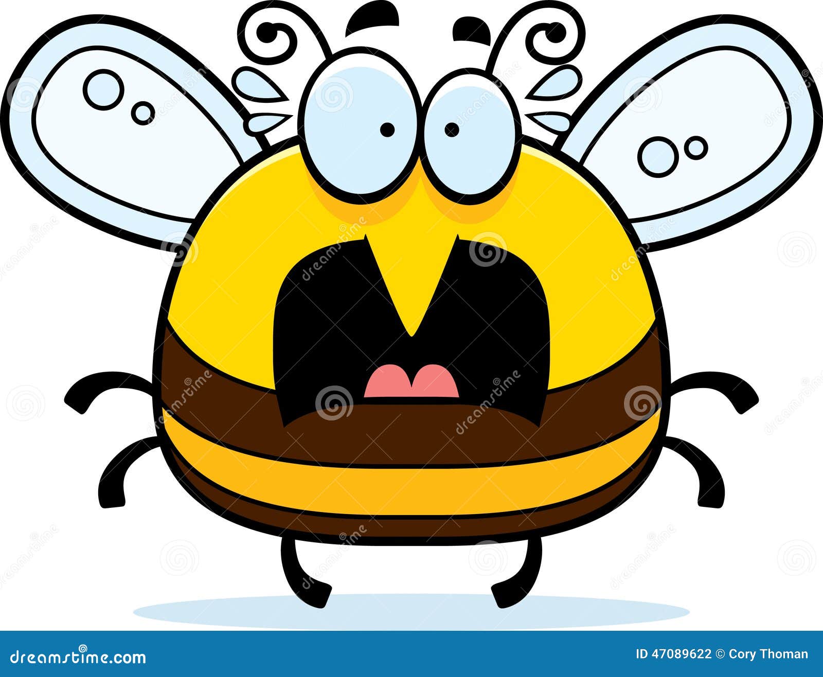 Scared Little Bee stock vector. Illustration of bumblebee - 47089622