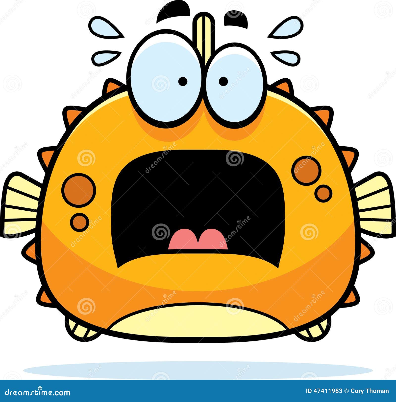 Scared Little Blowfish stock vector. Illustration of fear - 47411983