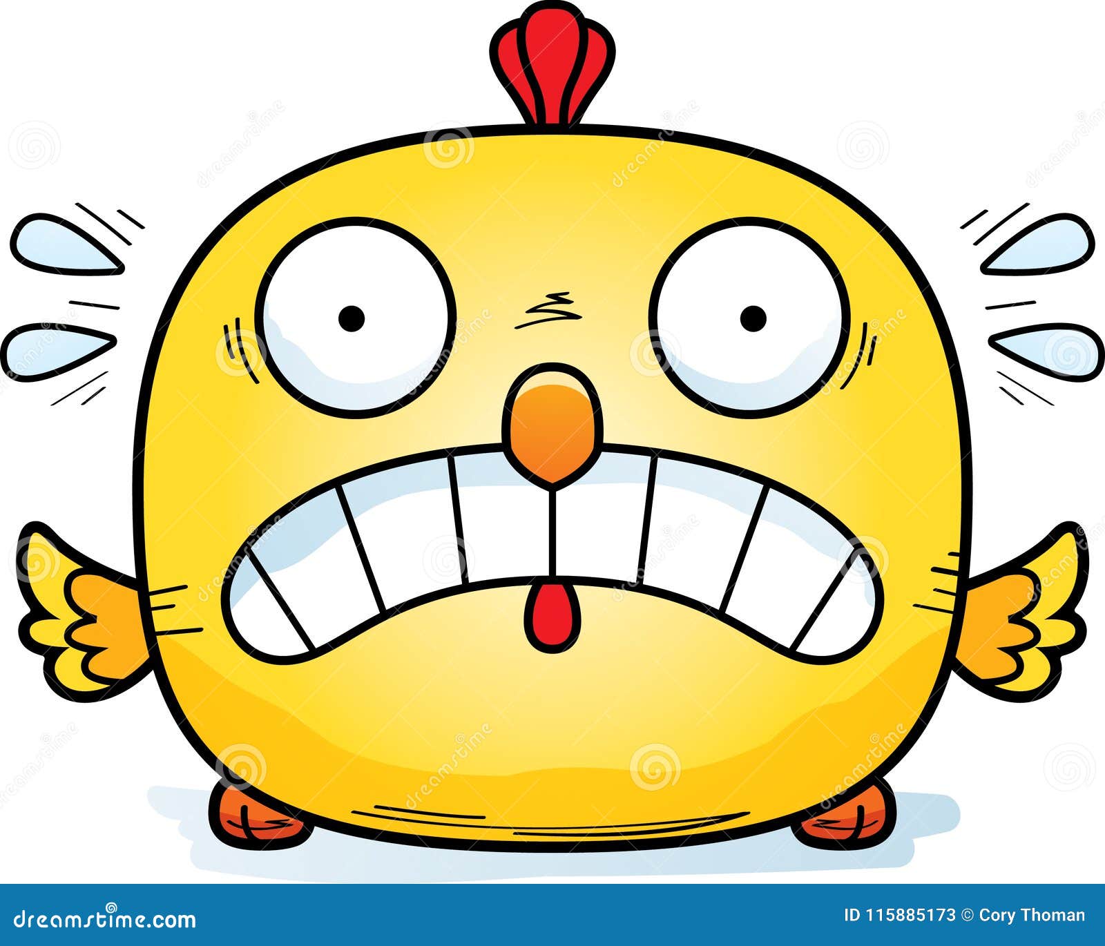 Scared Little Chicken stock vector. Illustration of sweating - 115885173