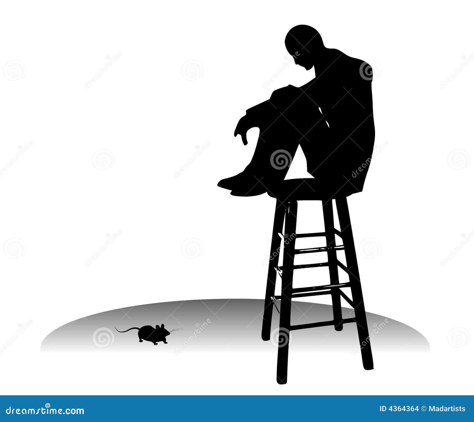 Scared of a Little Mouse Phobia Stock Illustration - Illustration of ...