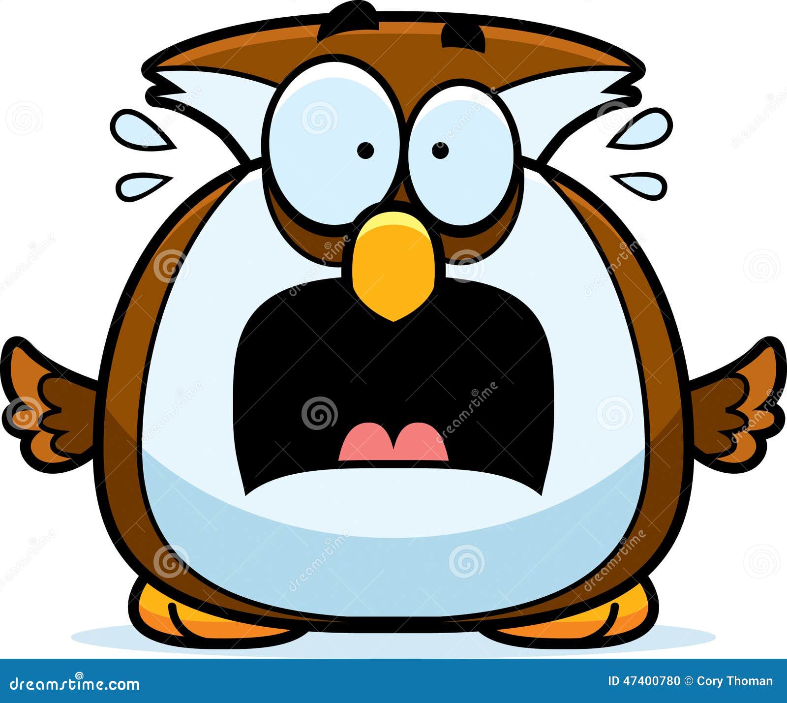 Scared Little Owl stock vector. Illustration of sweating - 47400780