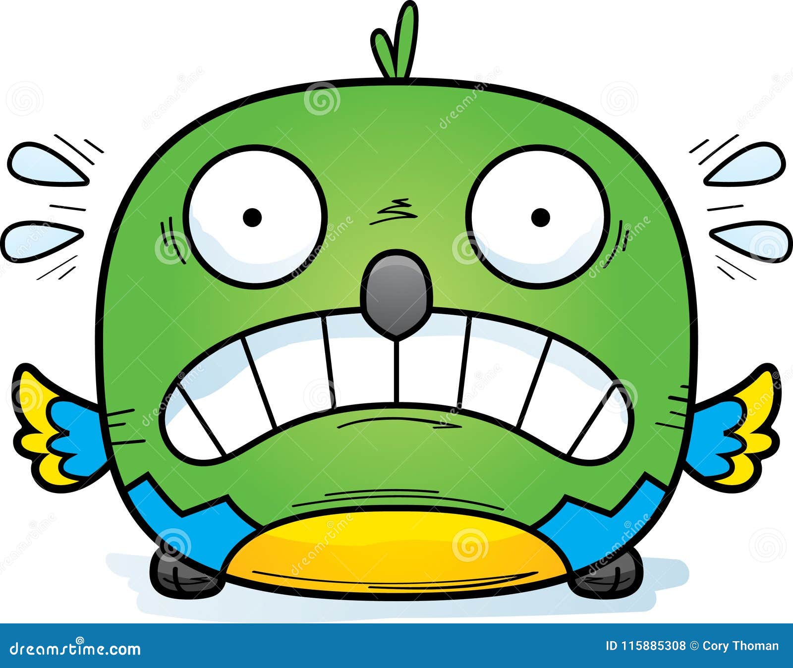 Scared Little Parrot stock vector. Illustration of cartoon - 115885308