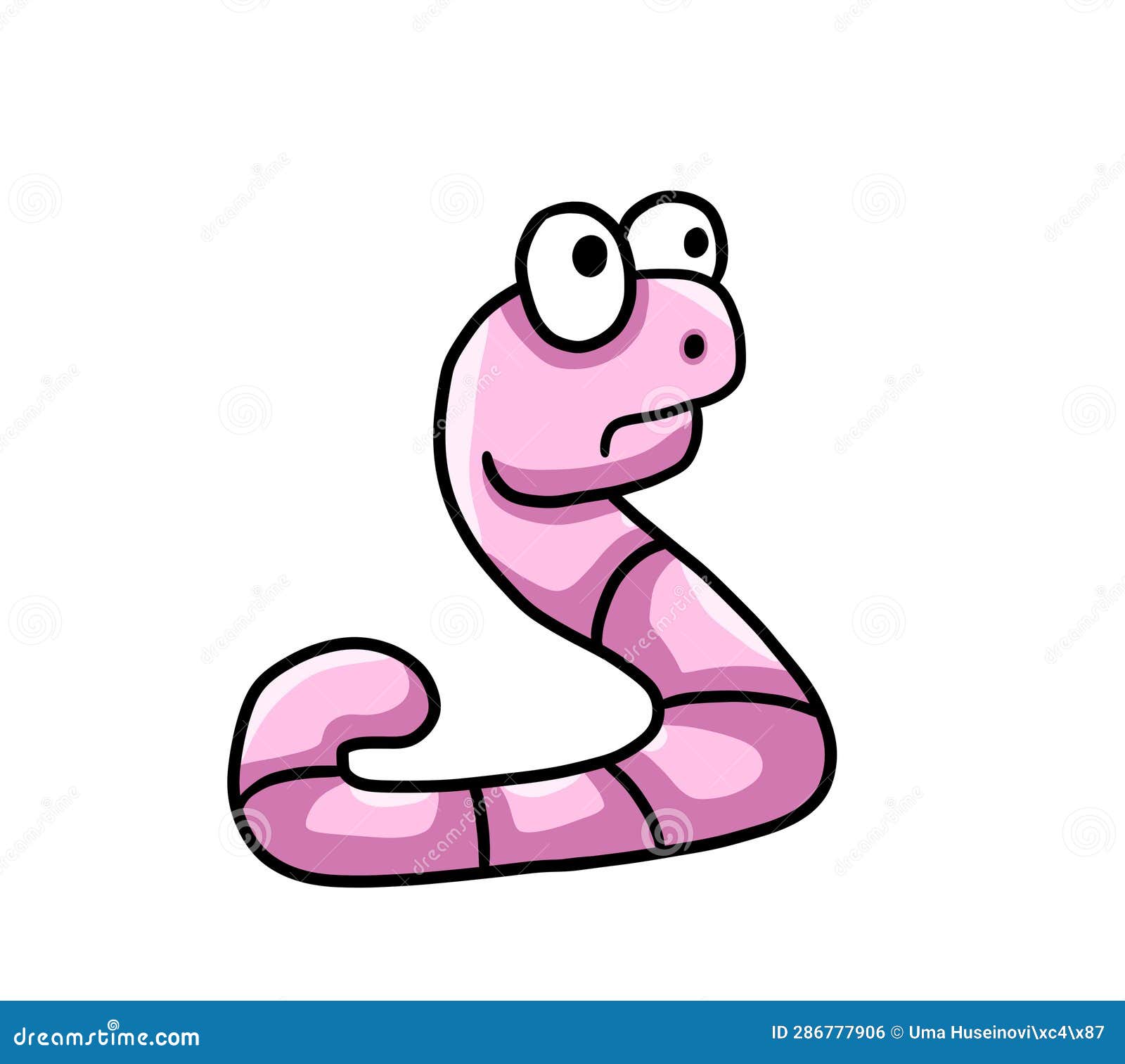 A Very Scared Little Pink Worm Stock Illustration - Illustration of ...
