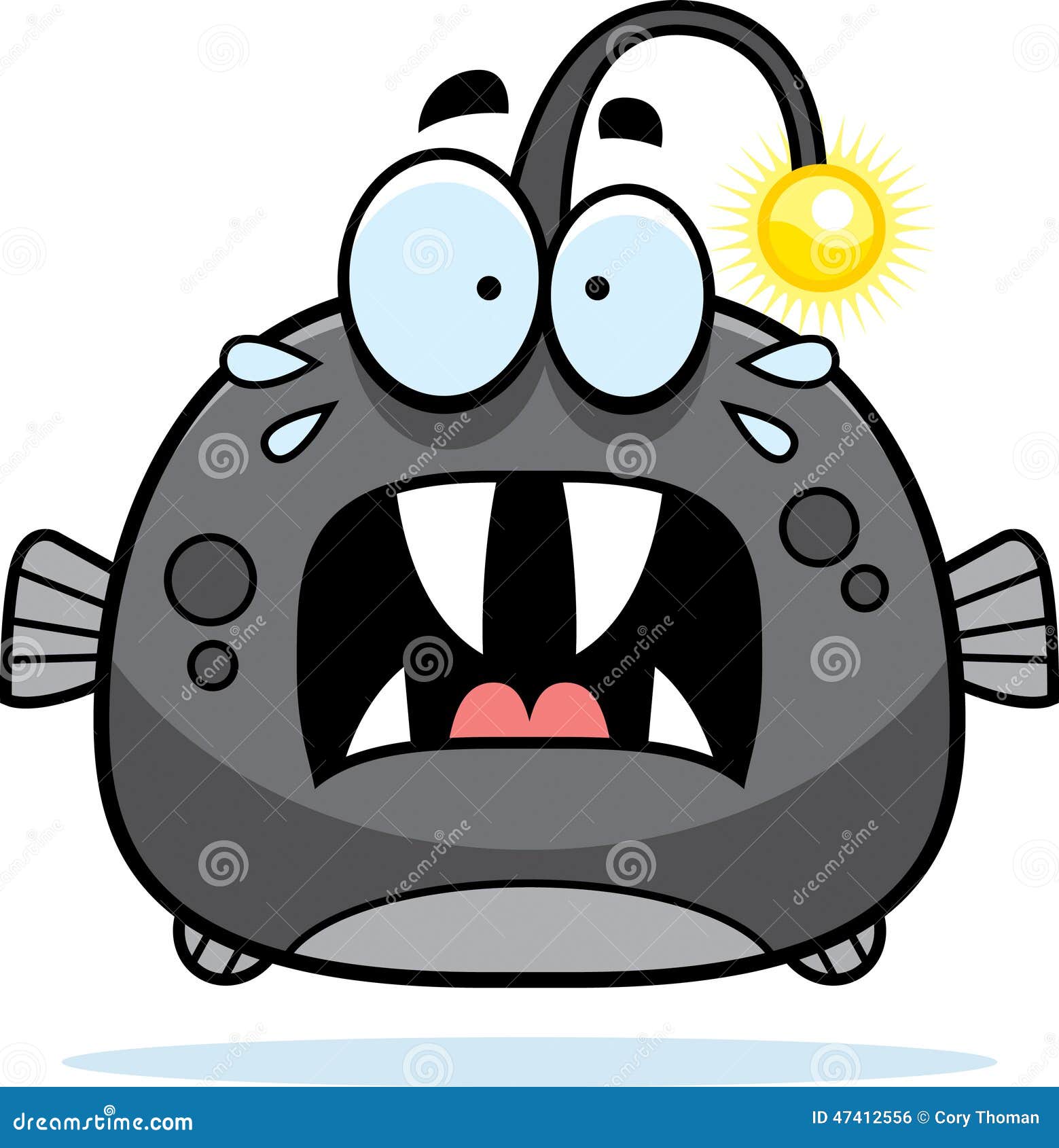 Scared Little Viperfish stock vector. Illustration of cartoon - 47412556