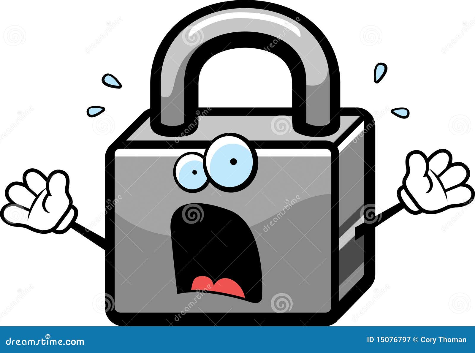 Scared Lock stock vector. Illustration of padlock, scared - 15076797