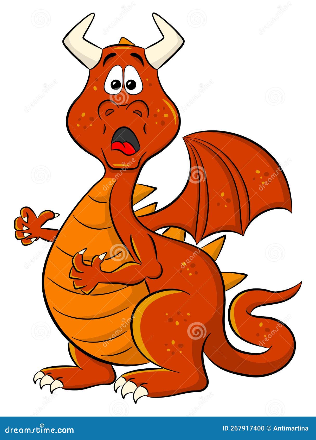 Scared Looking Cartoon Dragon Stock Vector - Illustration of dragon ...