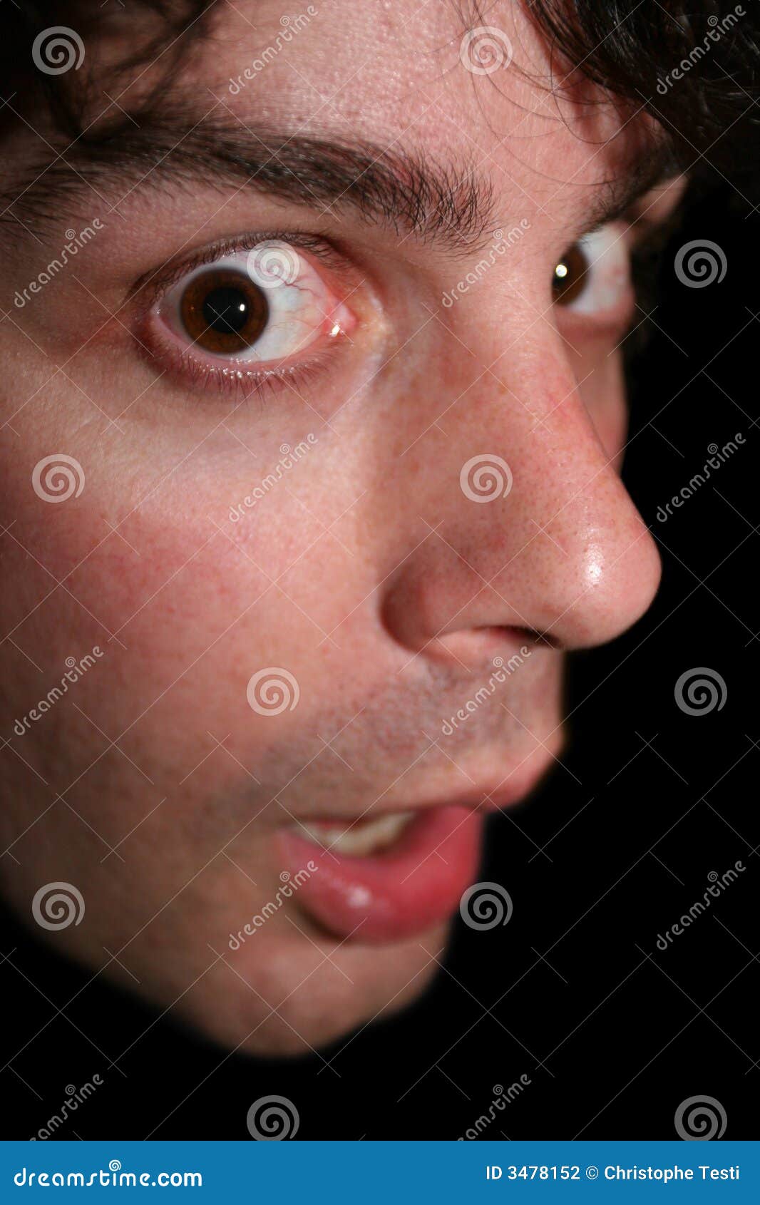 Scared man stock photo. Image of giggle, insane, isolated - 3478152