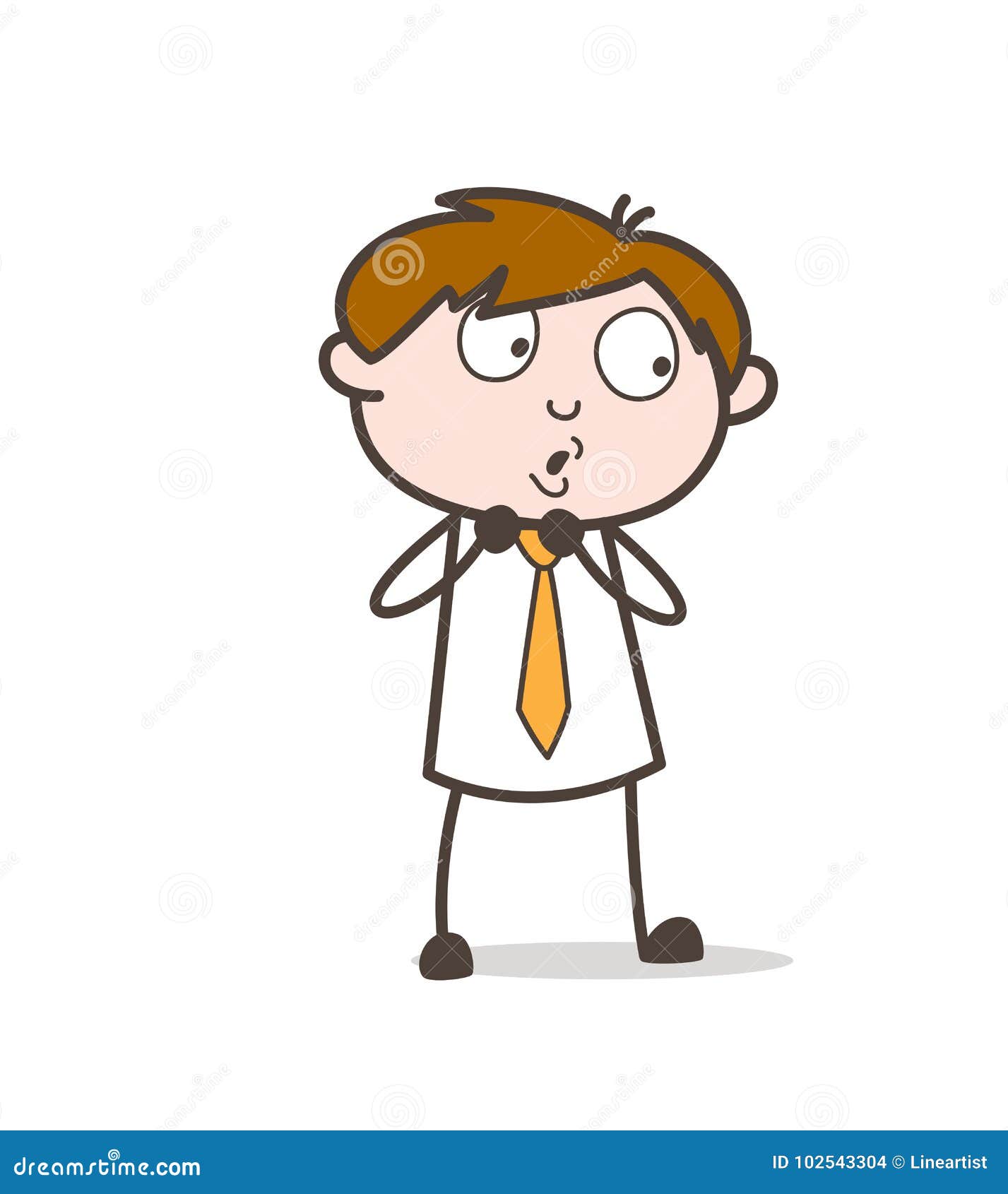 Scared Man Body Gesture Vector Illustration Stock Illustration ...