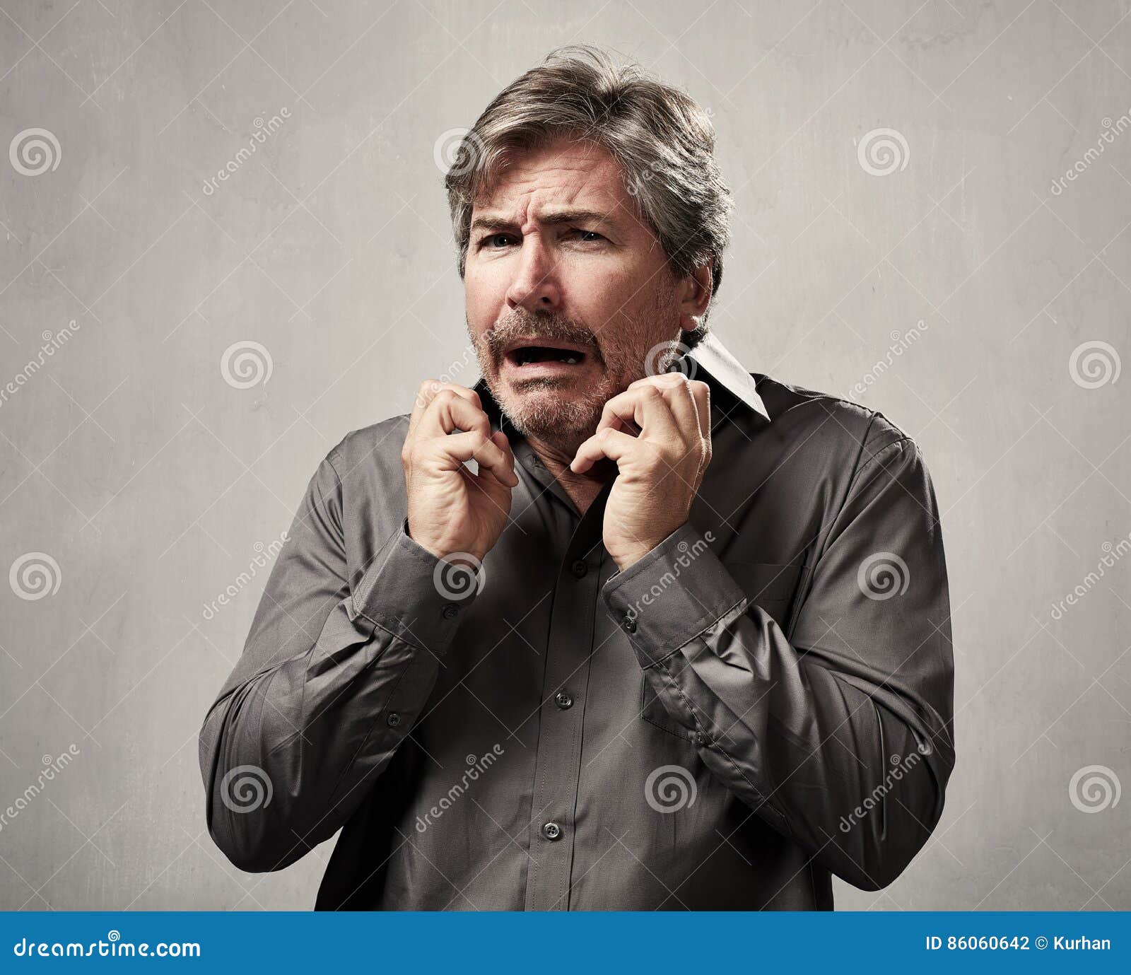 Scared man face. stock photo. Image of fear, astonishment - 86060642