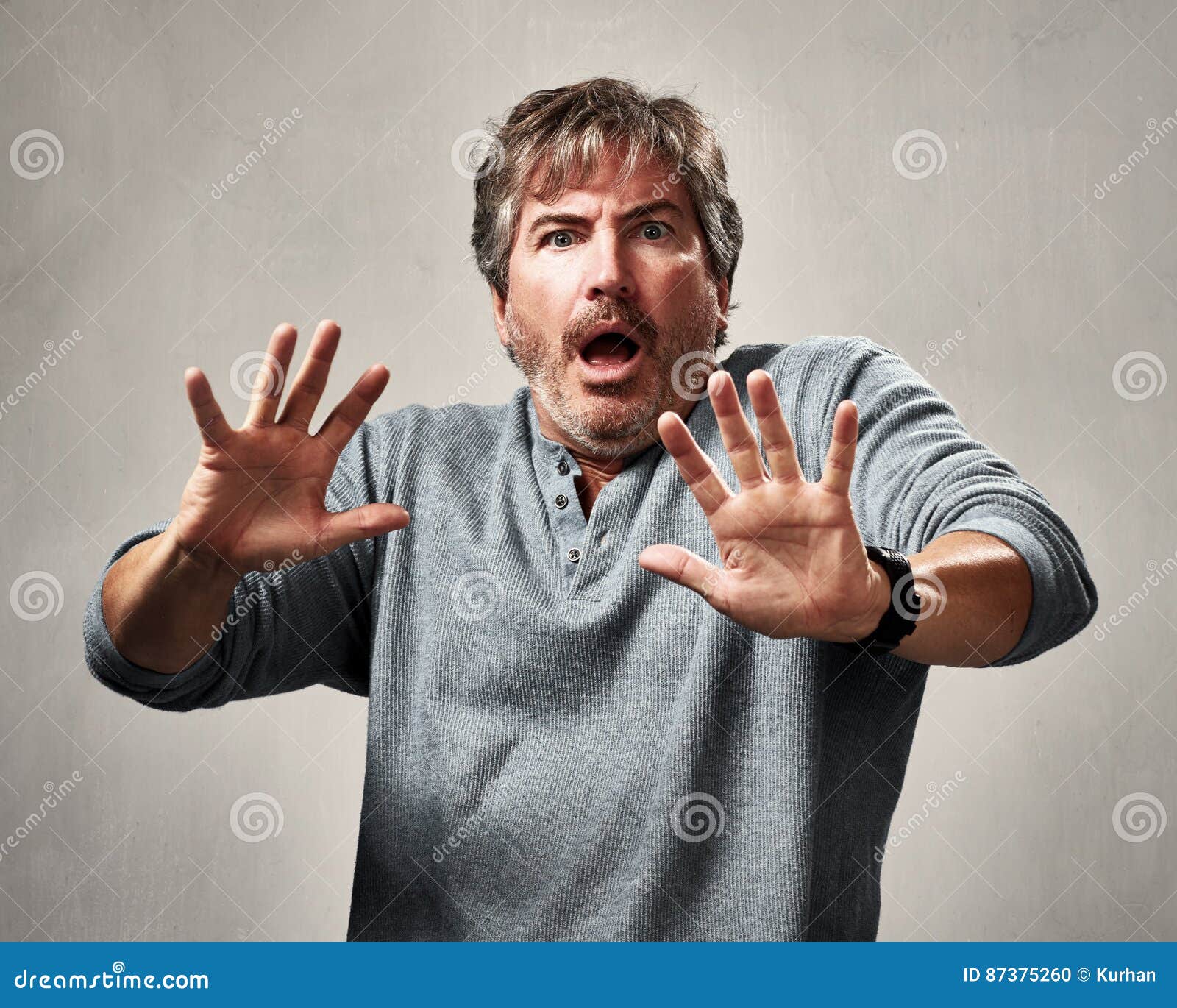 Scared man face. stock photo. Image of nervous, amazed - 87375260