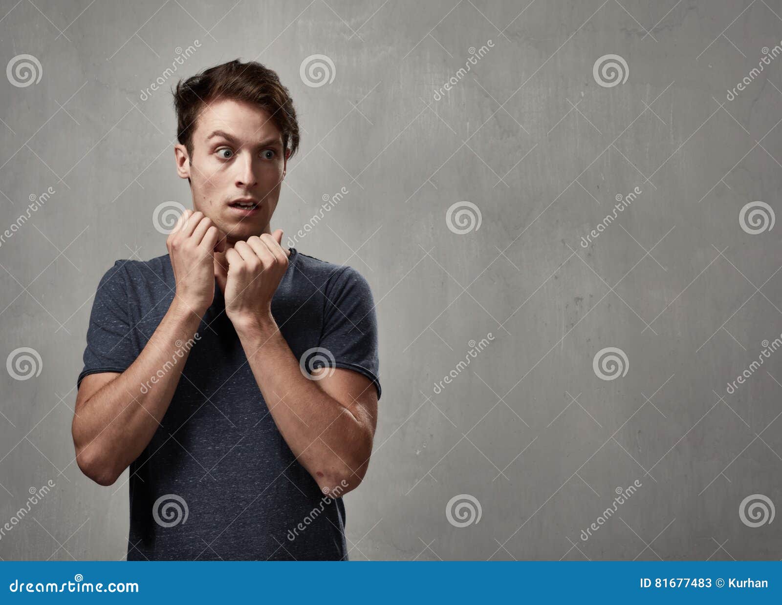Scared man face. stock image. Image of fright, caucasian - 81677483