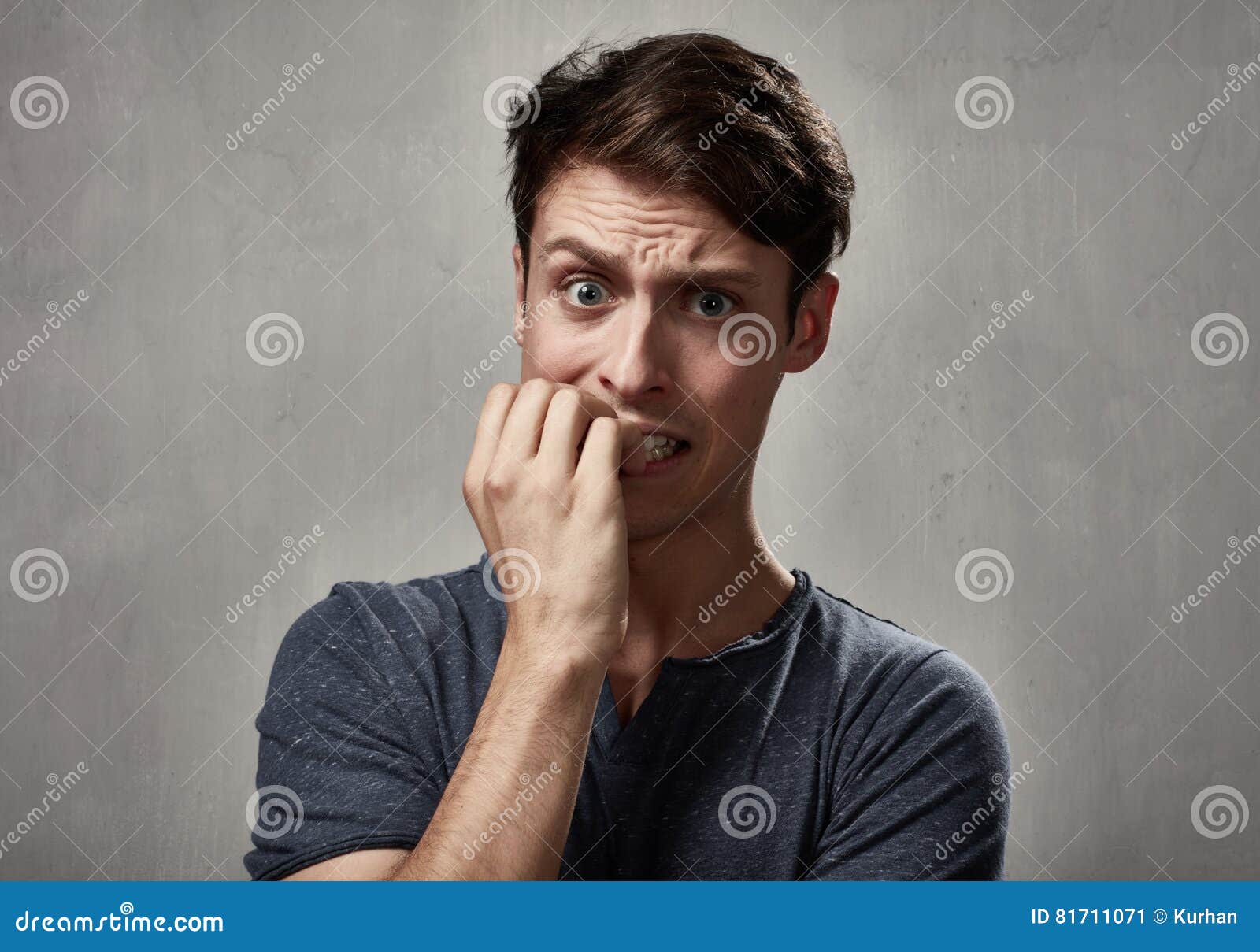 Scared man face. stock image. Image of nervous, caucasian - 81711071