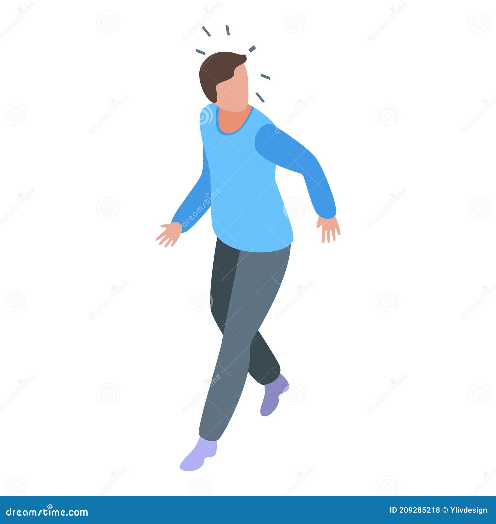 Scared Man Icon, Isometric Style Stock Vector - Illustration of ...