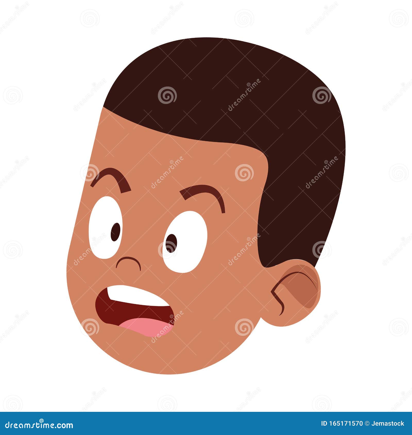 Scared Man Icon, Flat Design Stock Vector - Illustration of user, head ...