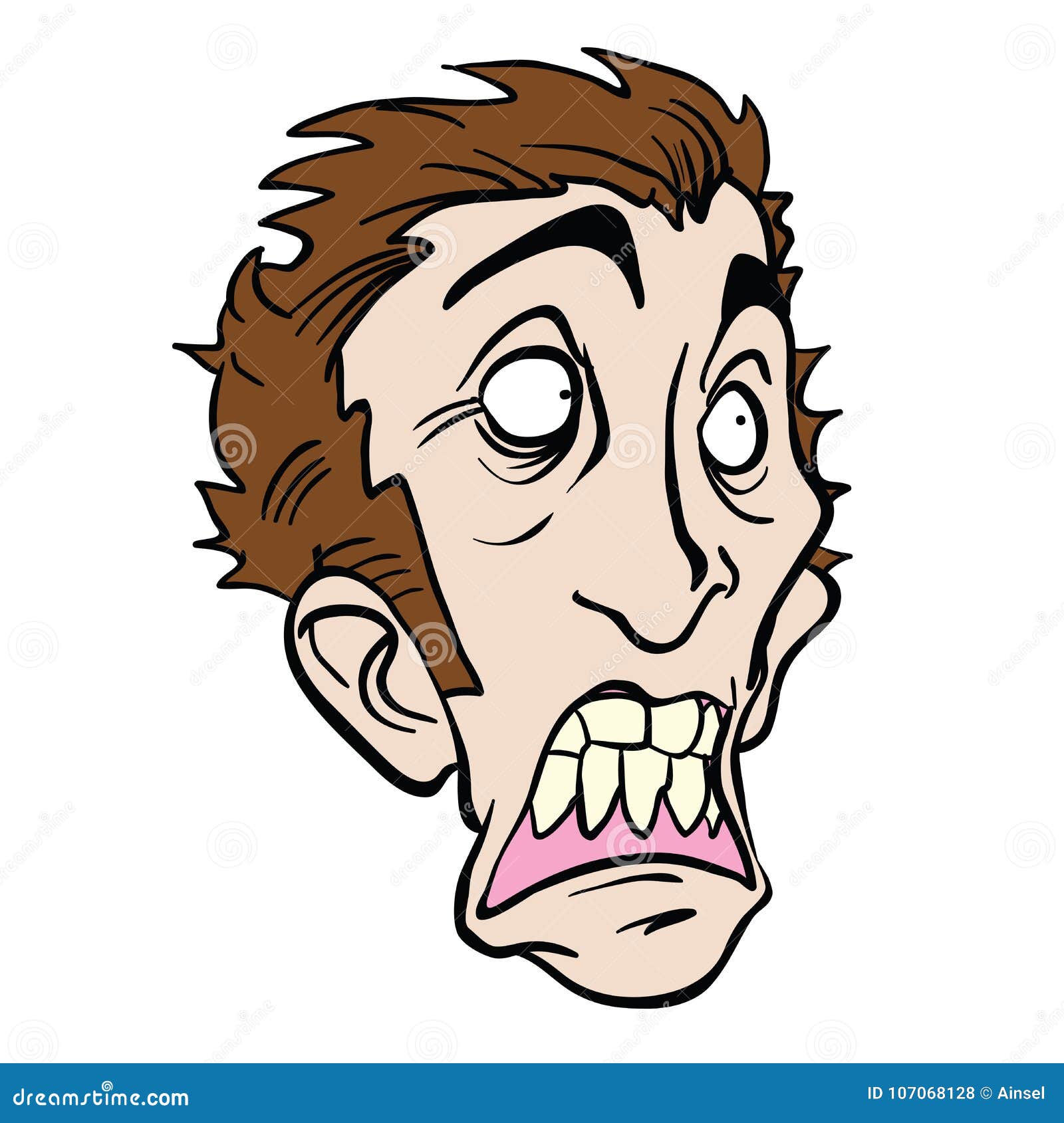 Scared man stock vector. Illustration of isolated, away - 107068128