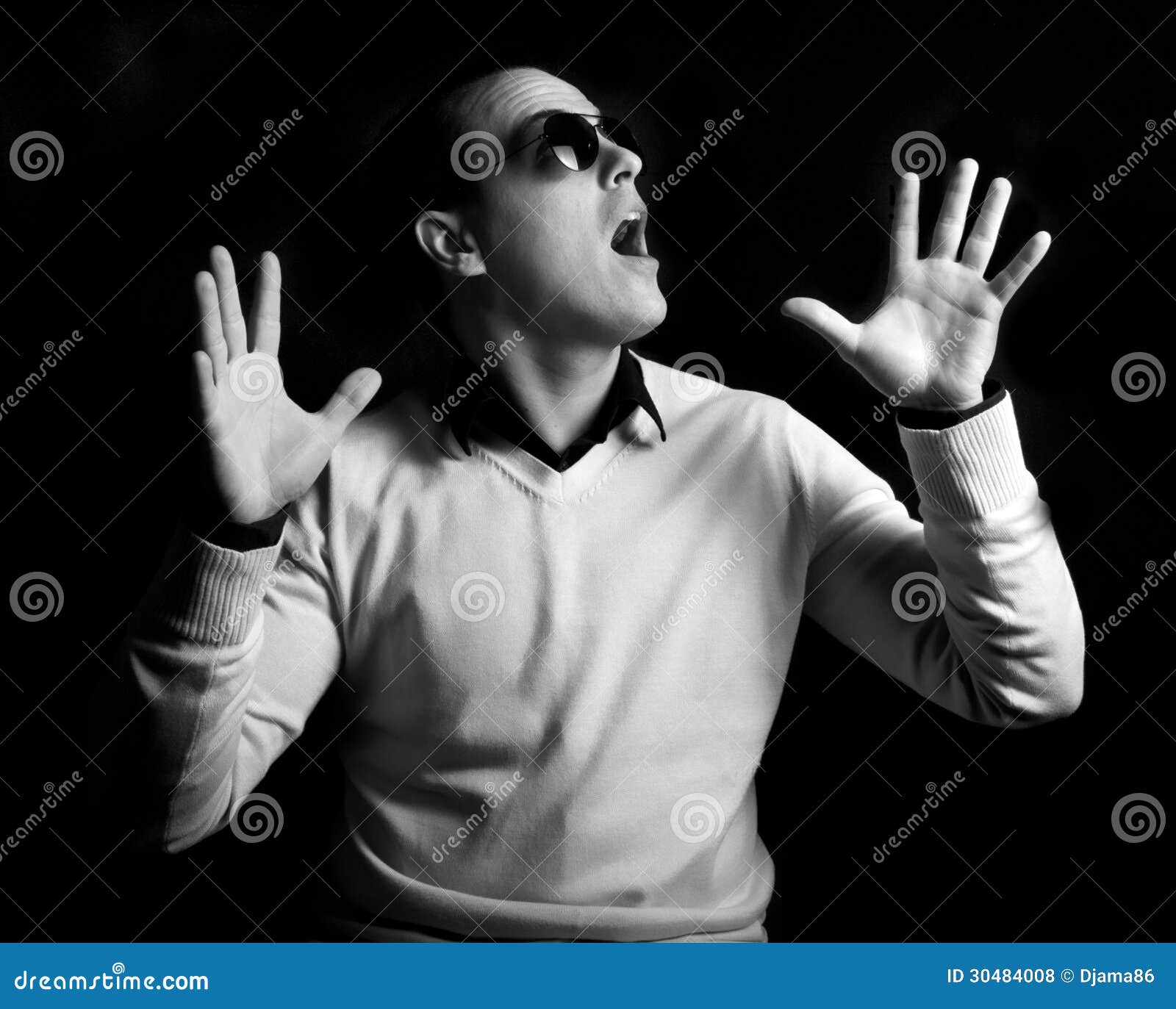 Scared man stock photo. Image of crazy, eyes, person - 30484008