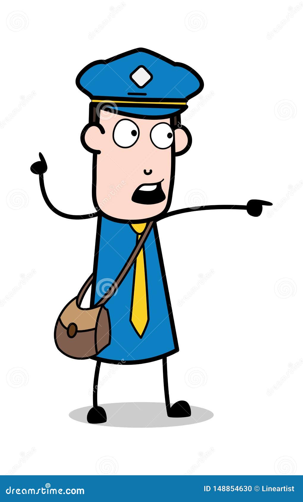 Scared Man Showing - Postman Cartoon Courier Guy Vector Illustration ...