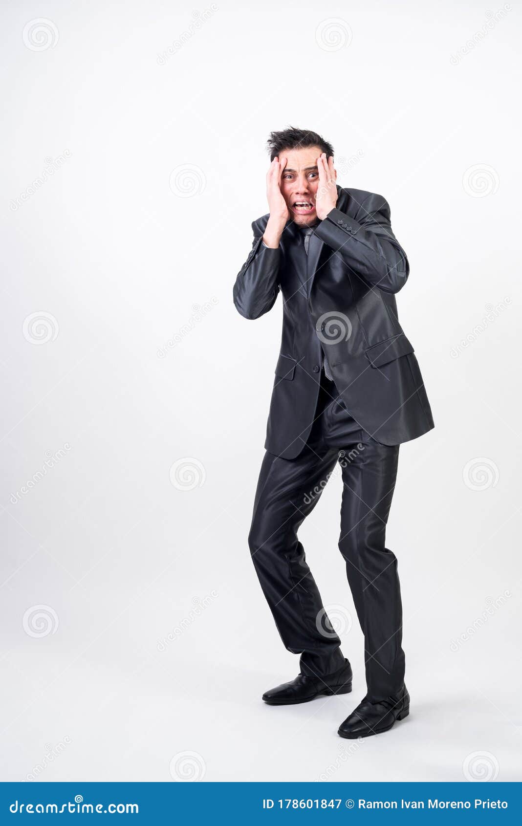 Scared man in suit stock image. Image of terror, worker - 178601847