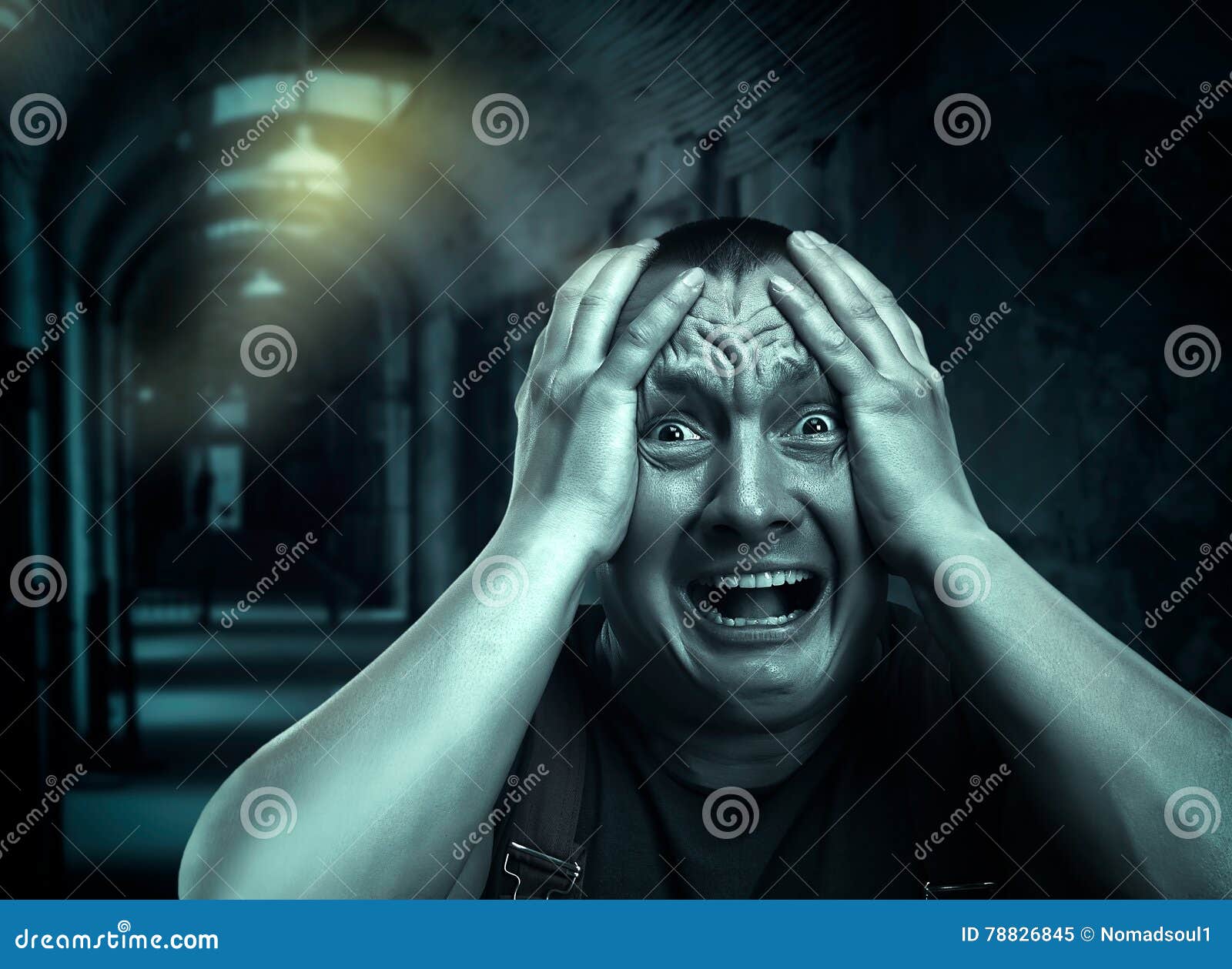 Scared man stock image. Image of color, safety, aggression - 78826845