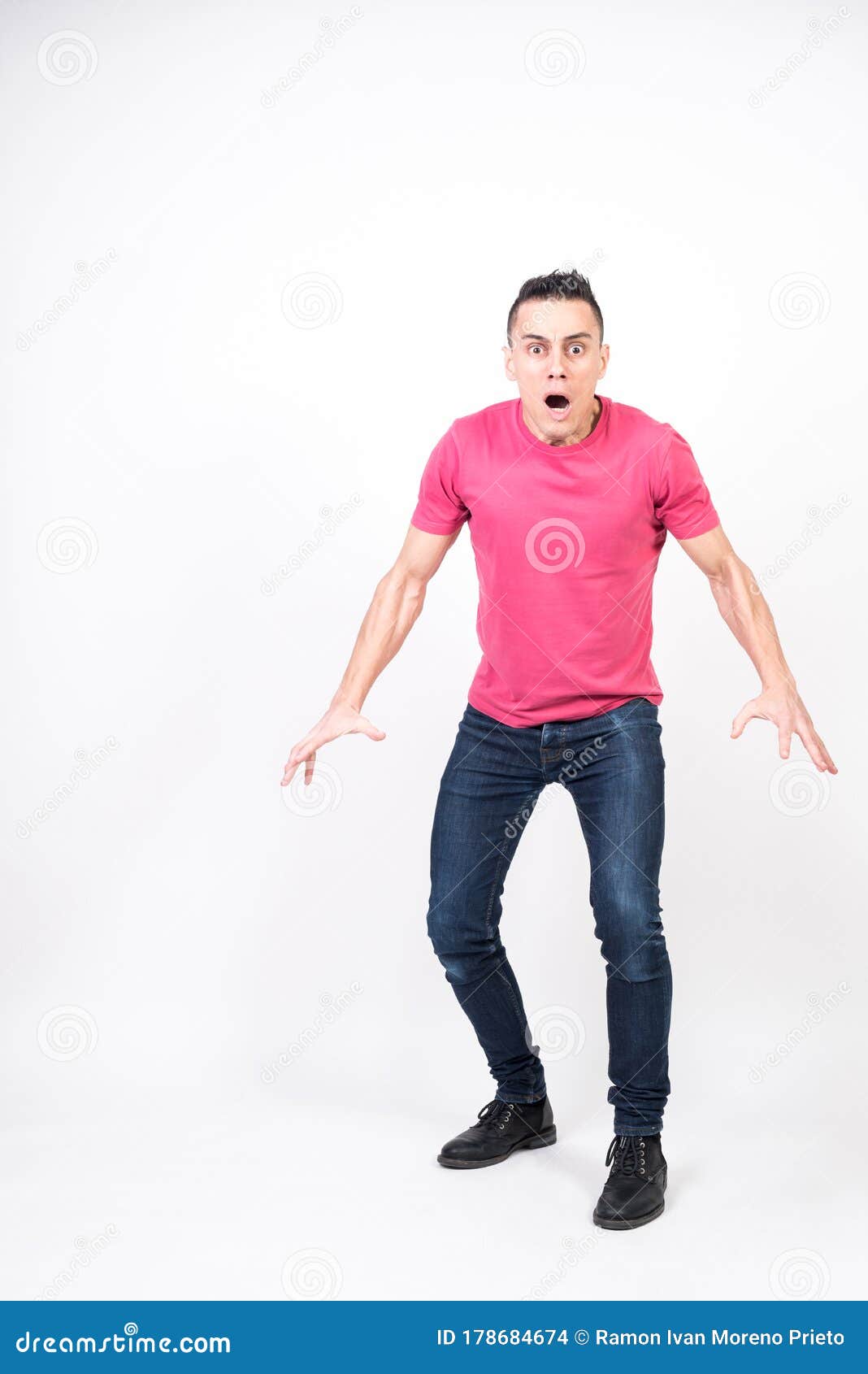 Scared man stock photo. Image of shirt, background, anguish - 178684674