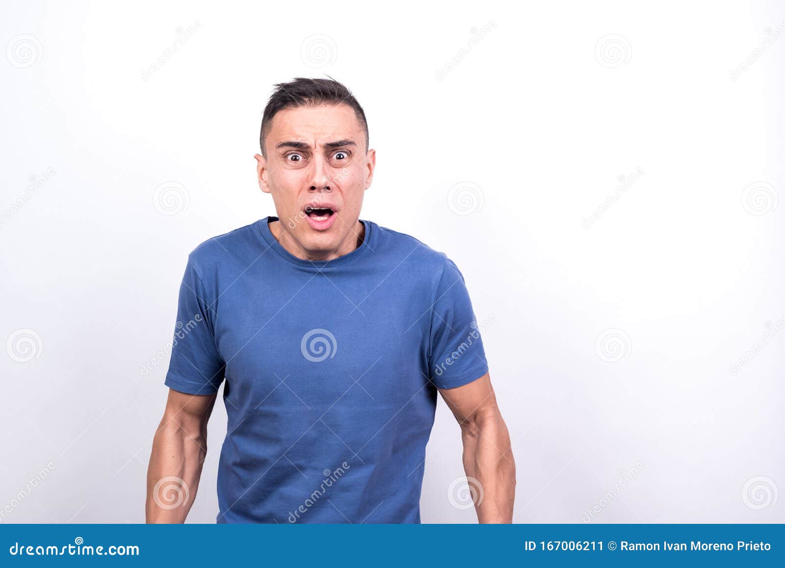 Scared man stock image. Image of space, fear, isolated - 167006211