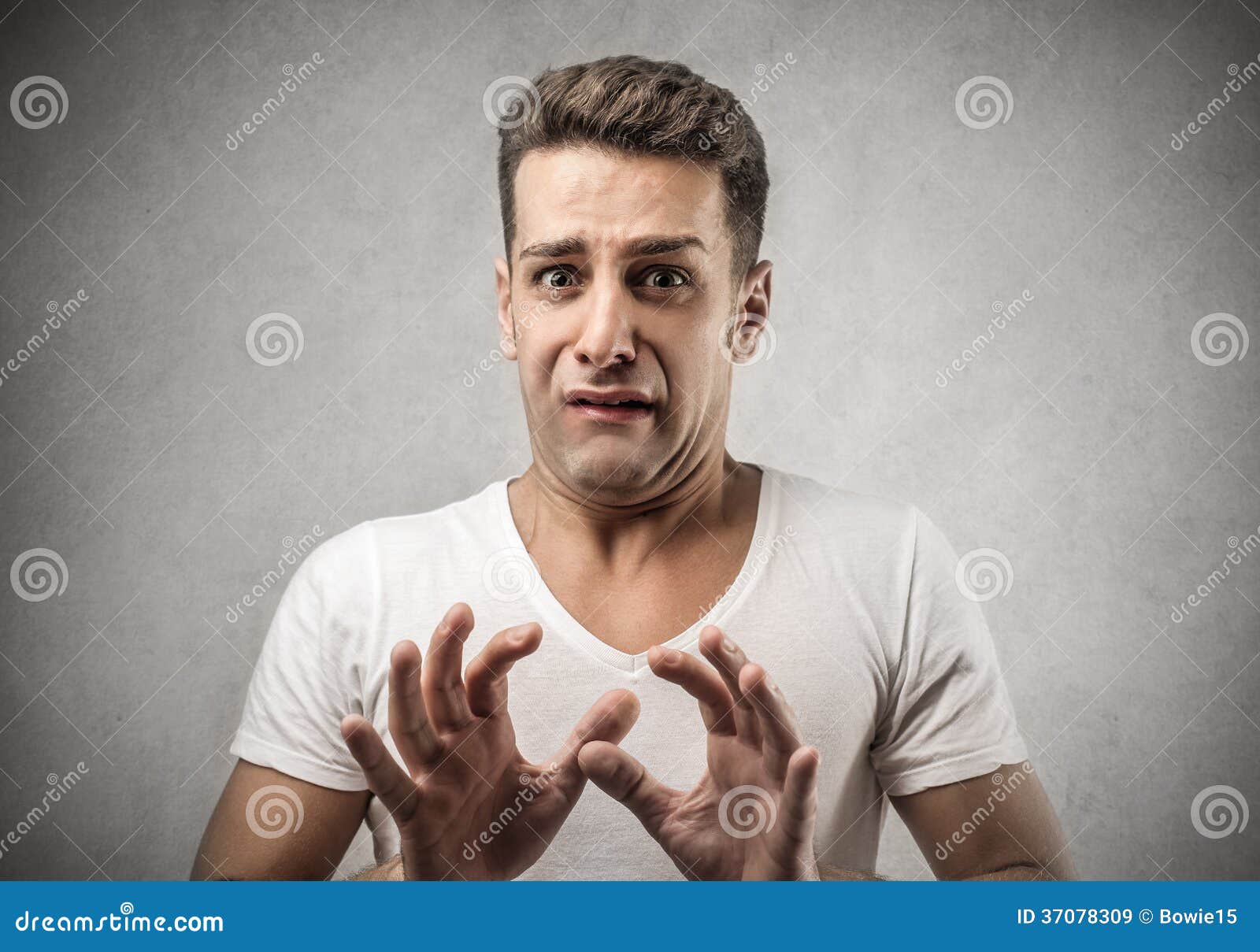 Scared man stock image. Image of face, shout, scream - 37078309