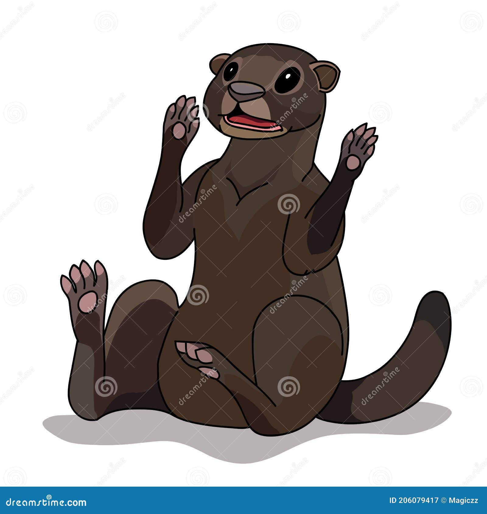 Cartoon Mink Face Vector Illustration, Lining Draw , Front ...