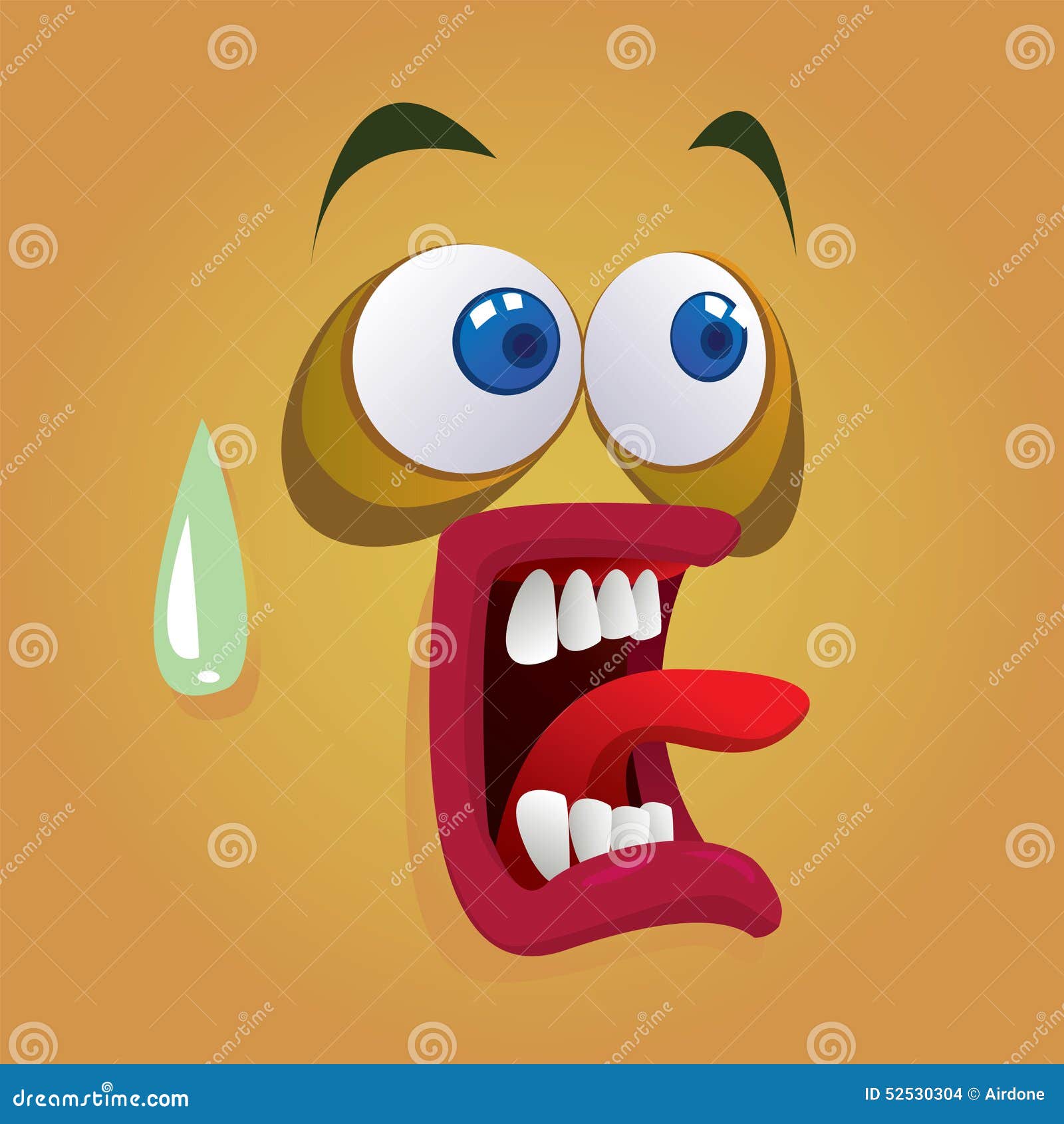 Scared Monster stock vector. Illustration of drawing - 52530304