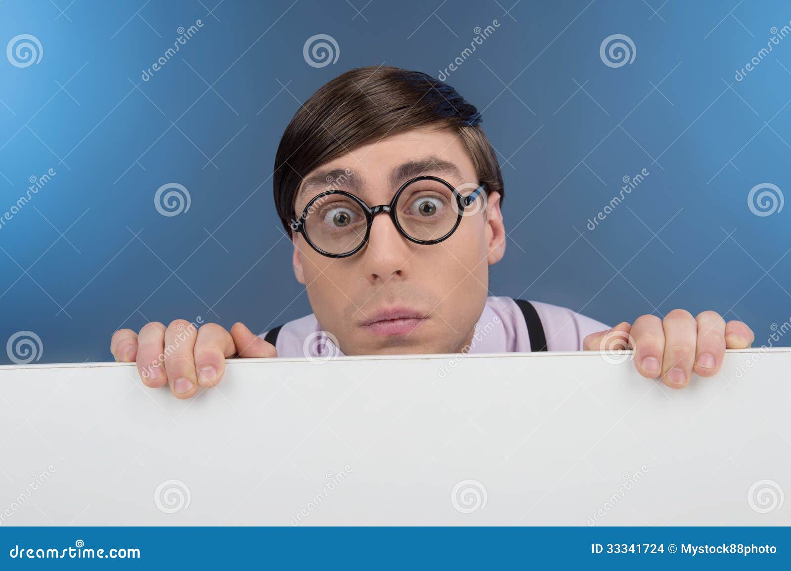 Scared nerd. stock photo. Image of humor, fear, confidence - 33341724