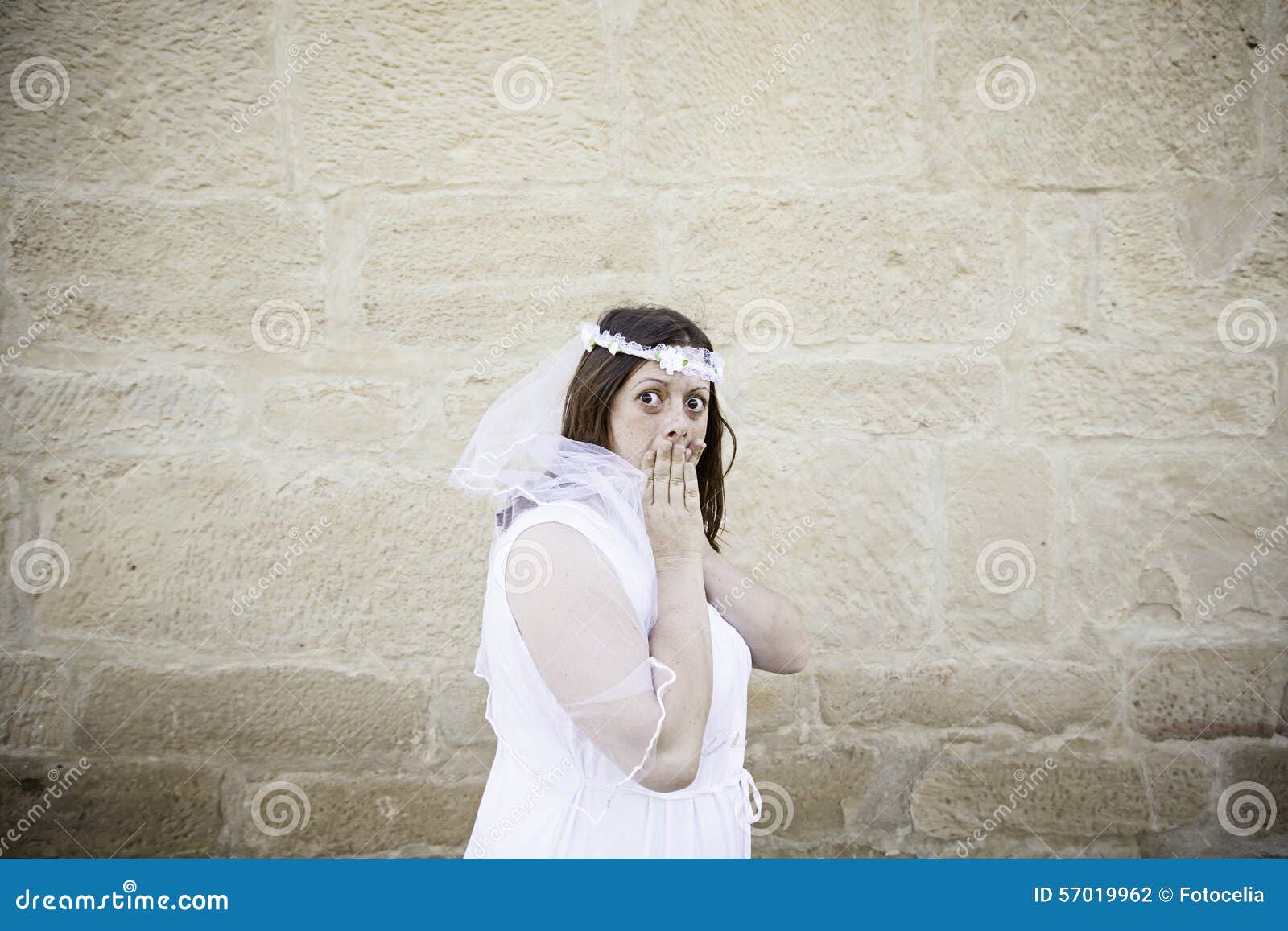 Scared nervous bride stock photo. Image of married, glamour - 57019962