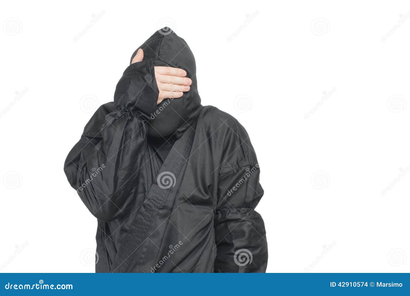A scared ninja. stock photo. Image of ninjitsu, funny - 42910574