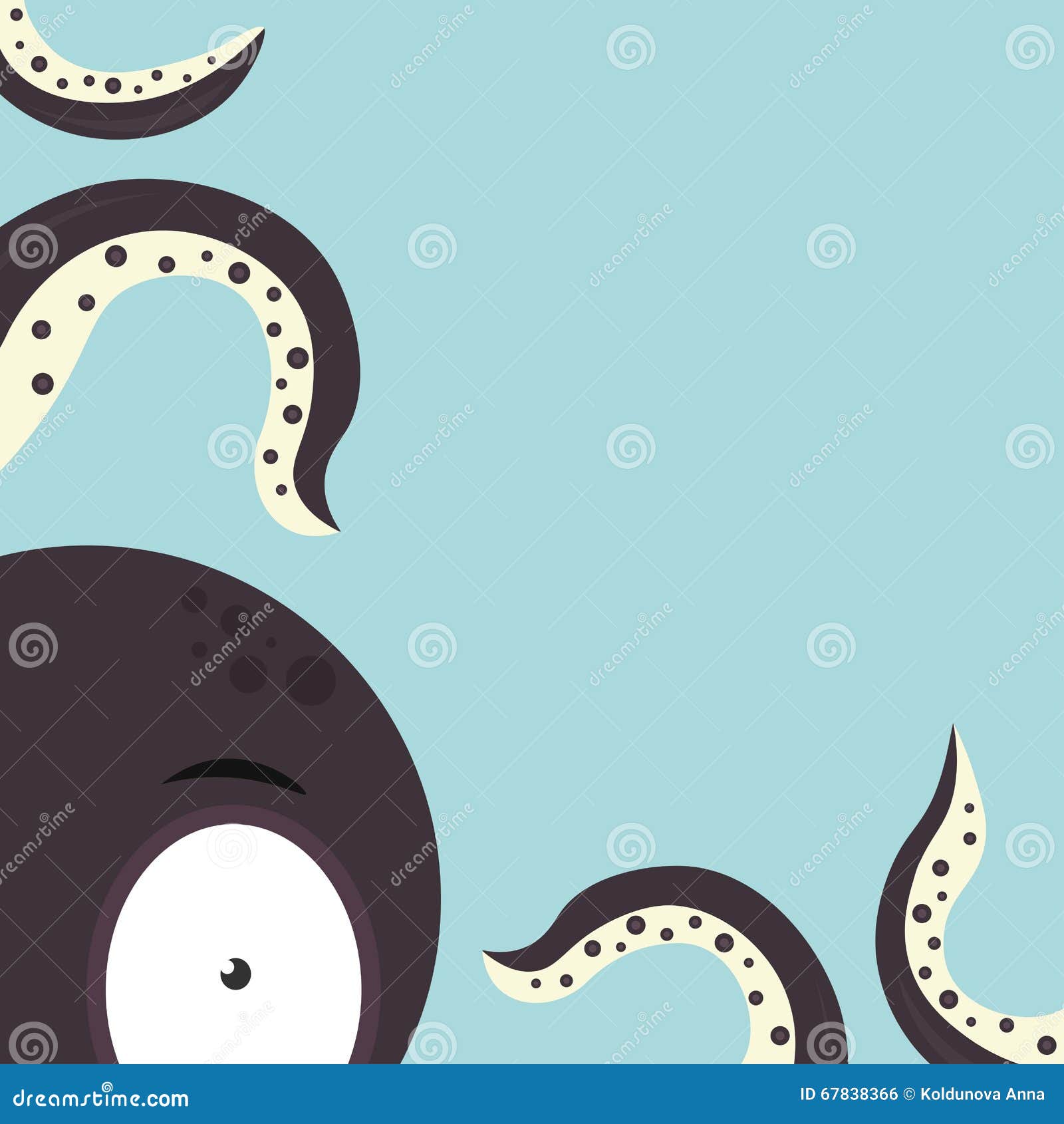 Scared octopus stock vector. Illustration of cuisine - 67838366