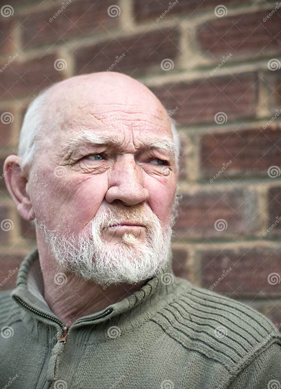 A scared old man stock photo. Image of home, grey, person - 19567666