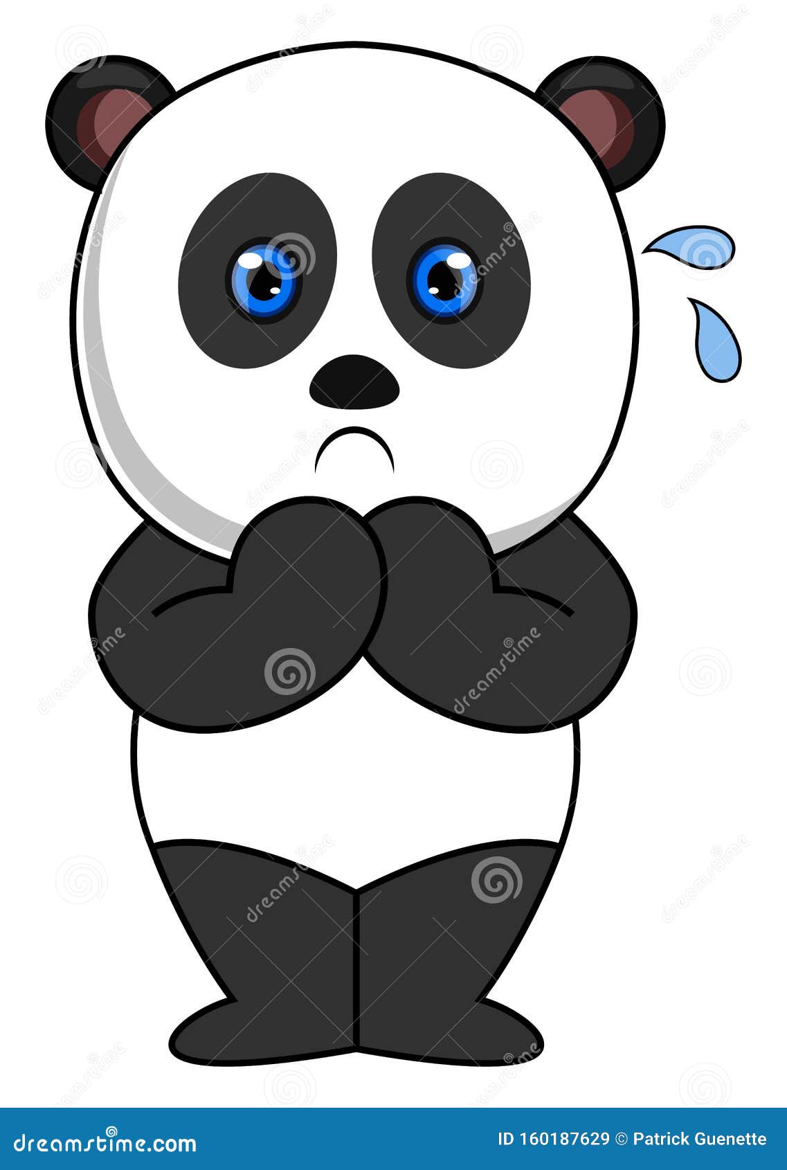 Scared Red Panda. Cartoon Red Panda Runs Scared And Screams. Unique ...