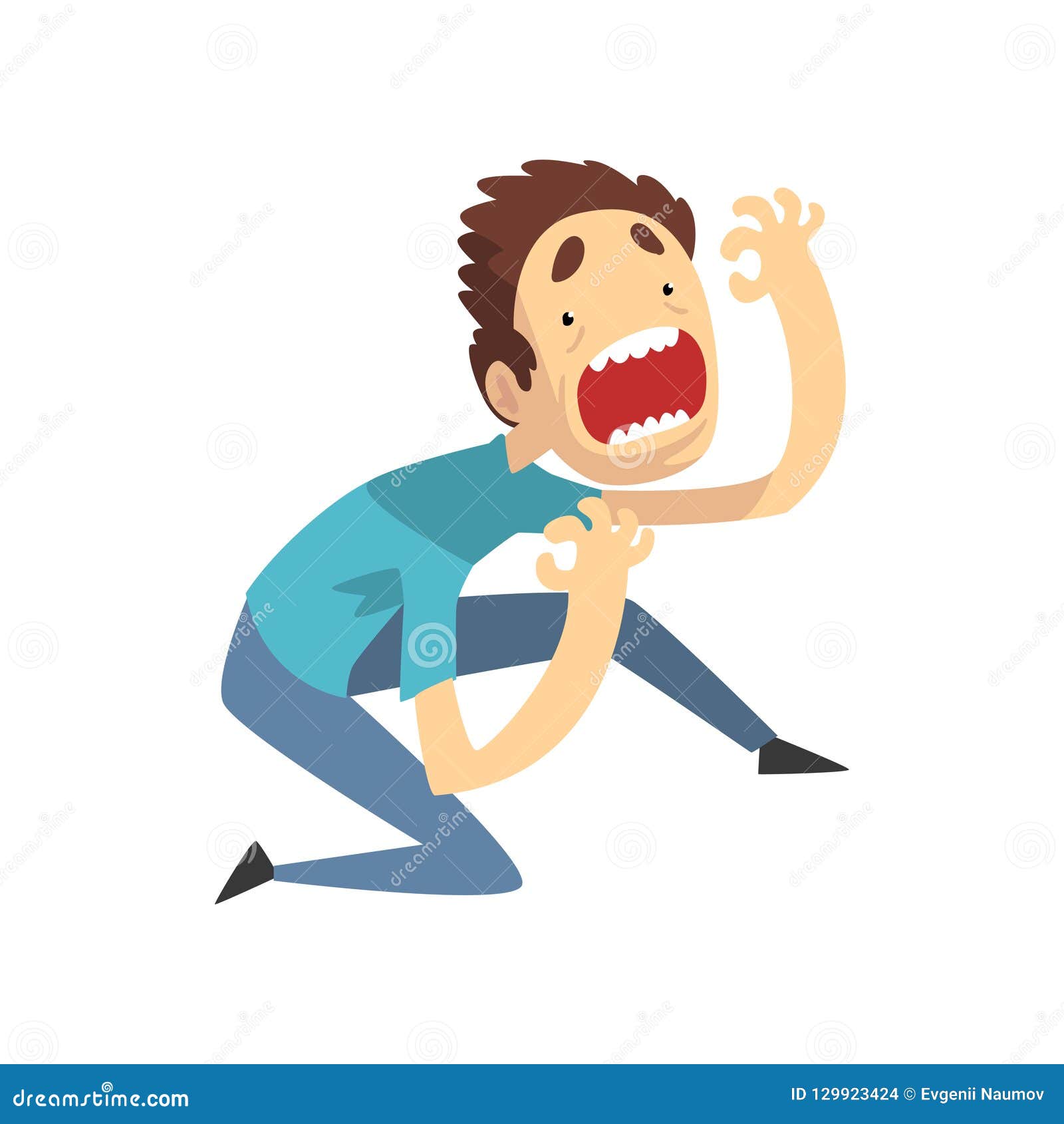 Scared and Panicked Young Man Screaming Desperately, Emotional Guy ... Scared and Panicked Young Man Screaming Desperately, Emotional Guy ...