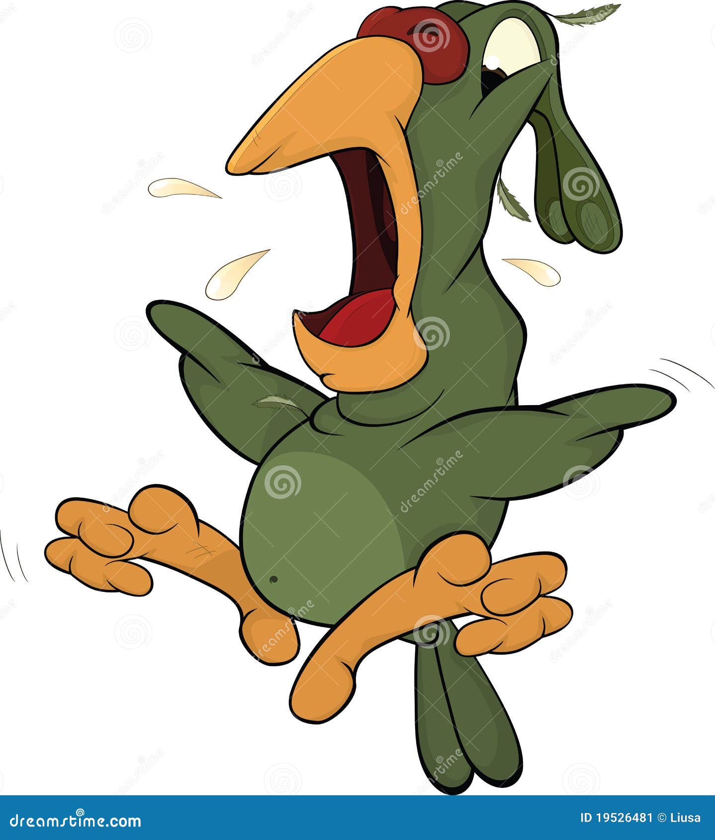 The scared Parrot.Cartoon stock vector. Illustration of animal - 19526481