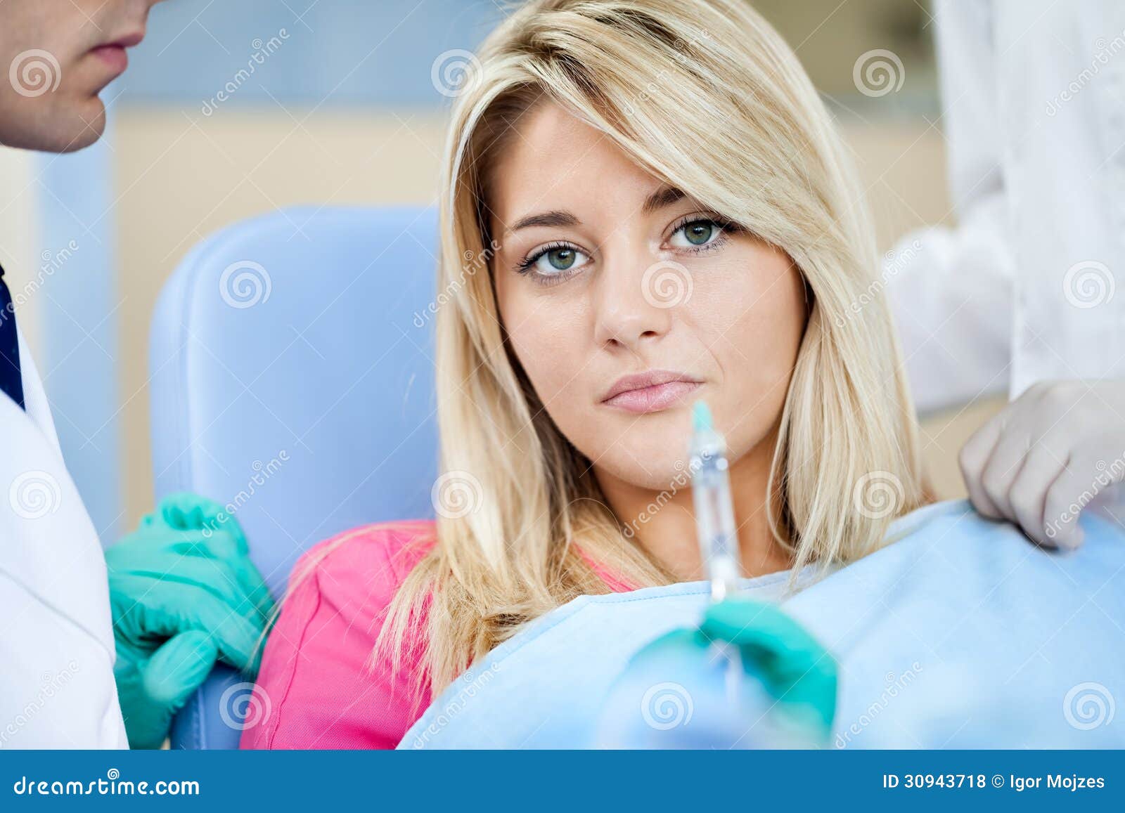 Scared Patient Looking at Injection Stock Photo - Image of anesthetic ...