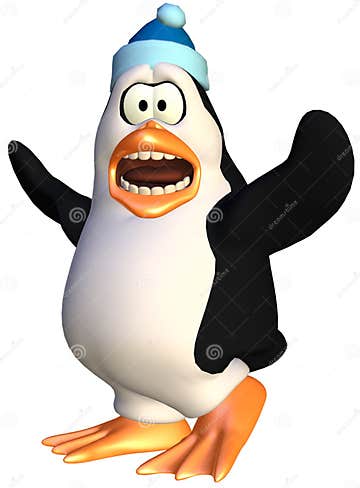 Scared penguin stock illustration. Illustration of cartoon - 14971667