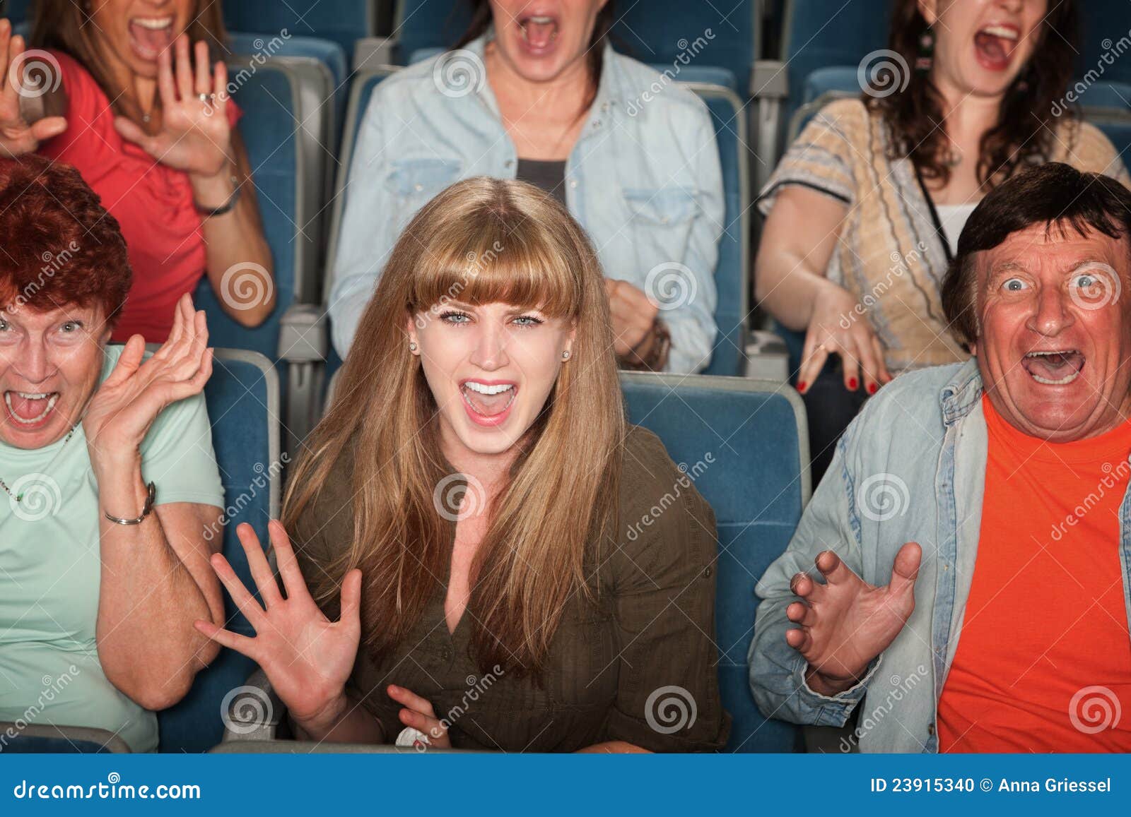 Scared People in Audience stock photo. Image of chairs - 23915340