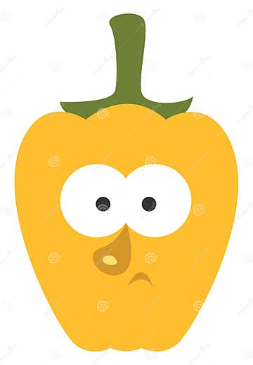 Scared pepper, icon stock vector. Illustration of pepper - 261078247