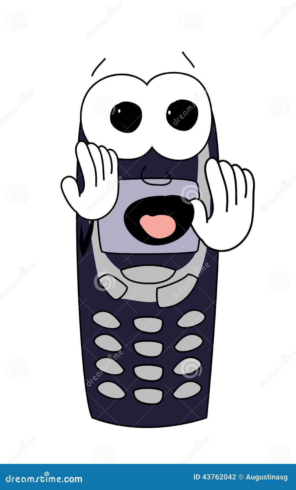 Scared phone cartoon stock illustration. Illustration of white - 43762042
