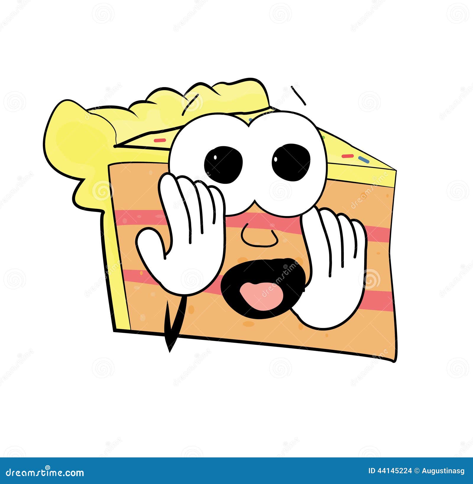 Scared Piece of Cake Cartoon Stock Illustration - Illustration of piece ...